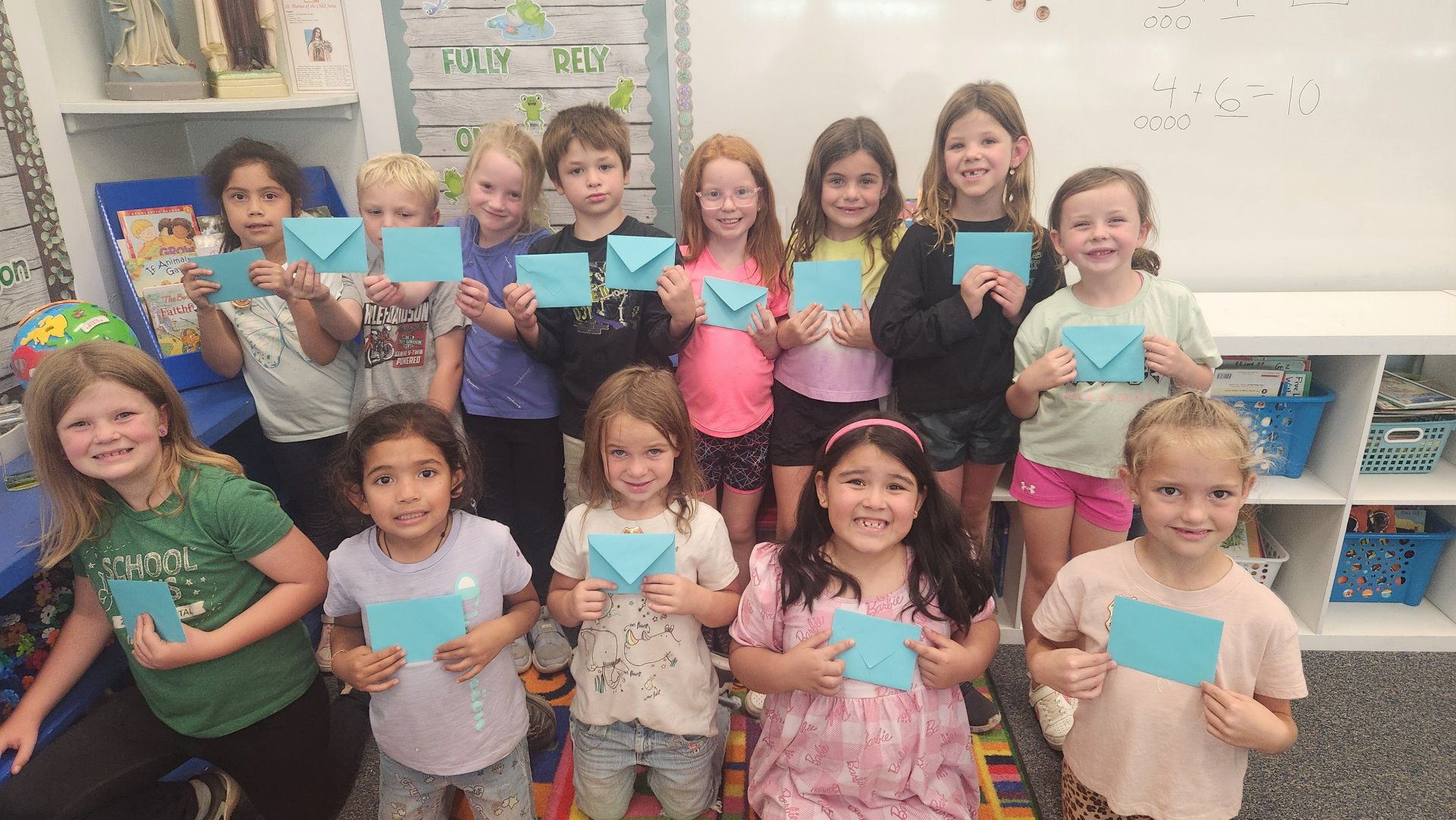1st Graders Write Letters to Foster Children - St. Mary's Catholic School